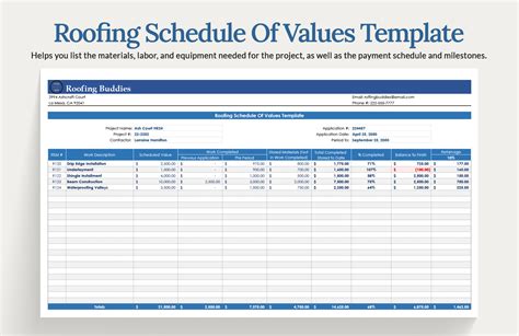 Aia Schedule Of Values Template In Excel Google Sheets Word Google Docs Pages Download