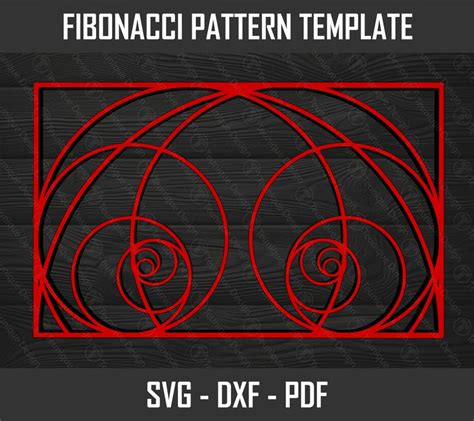 Fibonacci Sequence Vector Design Golden Ratio Pattern Laser Cut Dxf