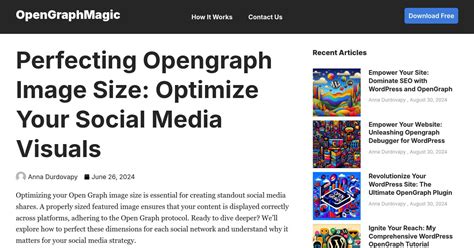 Perfecting Opengraph Image Size: Optimize Your Social Media Visuals - Open Graph Magic Plug-In ...
