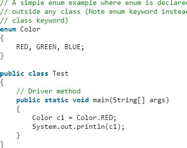 Enumerations In Java Bench Partner