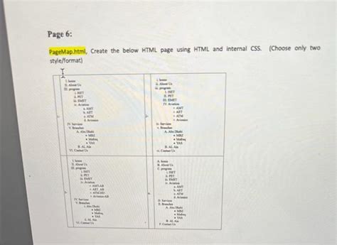 Solved PageMap Html Create The Below HTML Page Using HTML Chegg Com