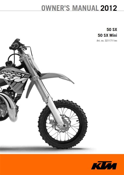 Ktm 50 Sx Mini 2012 Owners Manual Diy And Guides