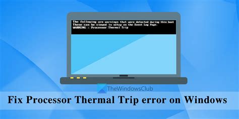 Fix Processor Thermal Trip Error On Windows 1110