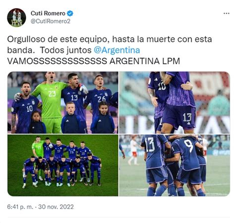 Mundial Qatar 2022 El Emotivo Posteo De Cuti Romero Tras La Gran