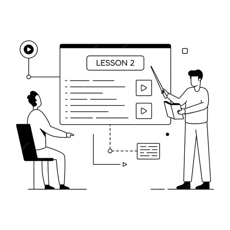 Premium Vector Data Analysis Character Based Line Illustration