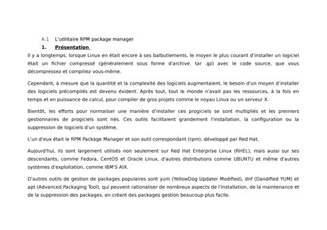 Gestion Des Packages Rpm Dnf Sous Linux A Lutilitaire Rpm Package