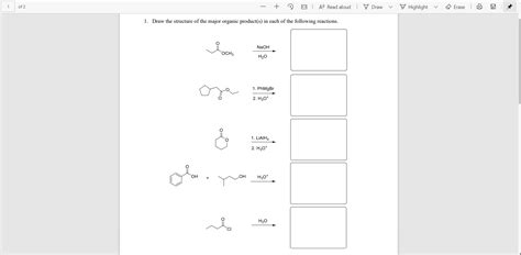 Solved 1 Of 2 El A Read Aloud Draw Highlight Erase 1