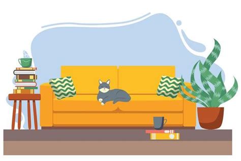 Cat Sofa Vector Art Icons And Graphics For Free Download