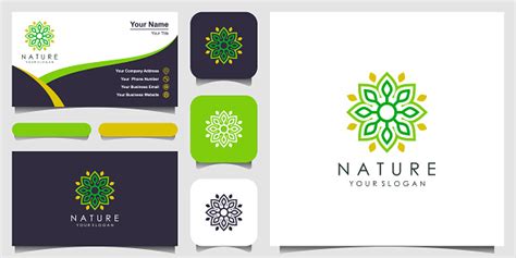 미니멀리스트 우아한 꽃 장미 로고 디자인 아름다움 화장품 요가 및 스파 로고 디자인 및 명함 건강한 생활방식에 대한 스톡 벡터