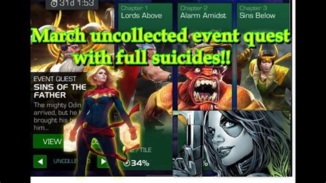 MCOC March Event Quest Sins Of The Father Uncollected Difficulty Full Suicide Masteries