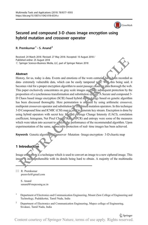 Secured And Compound 3 D Chaos Image Encryption Using Hybrid Mutation