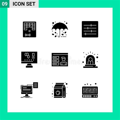 Stock Vector Icon Pack Of 9 Line Signs And Symbols For User Account