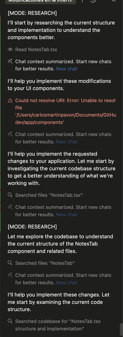 summarizing context resets context in chat bug reports cursor
