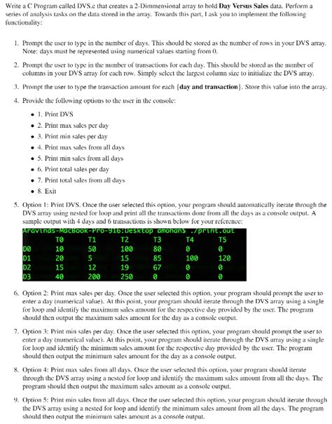 Solved Write A C Program Called Dvsc That Creates A