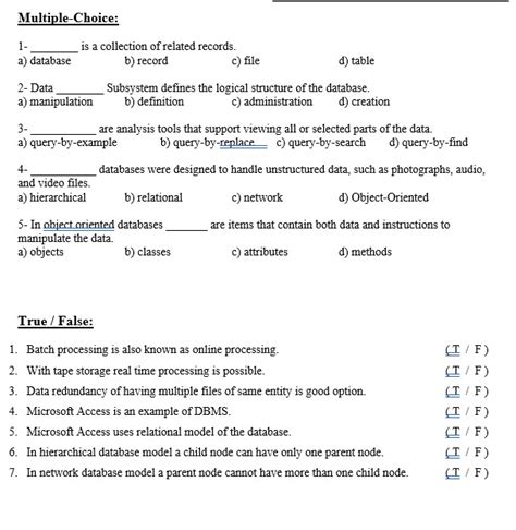 Solved 1− Is A Collection Of Related Records A Database B