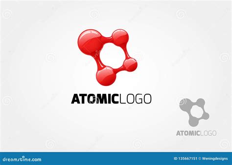 Atomic Logo Design Electron Particles Vector Illustration
