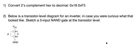 Convert S Complement Hex To Decimal X XF Below Is A Transistor Level Diagram For