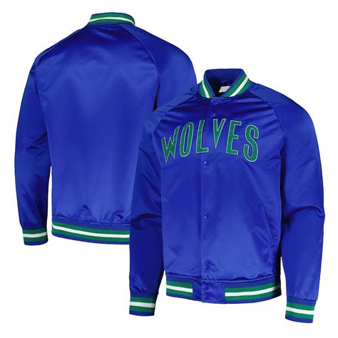 Satin Blue Minnesota Timberwolves Hardwood Classics Throwback Jacket