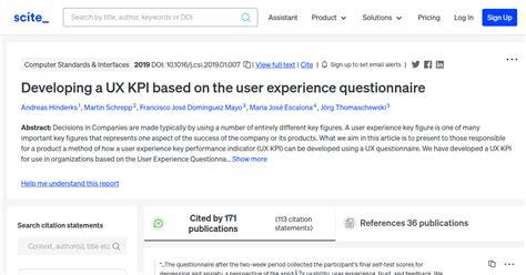 Developing A Ux Kpi Based On The User Experience Questionnaire