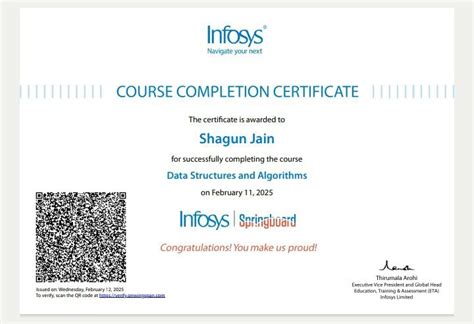 datastructures algorithms infosysspringboard continuouslearning… shagun jain