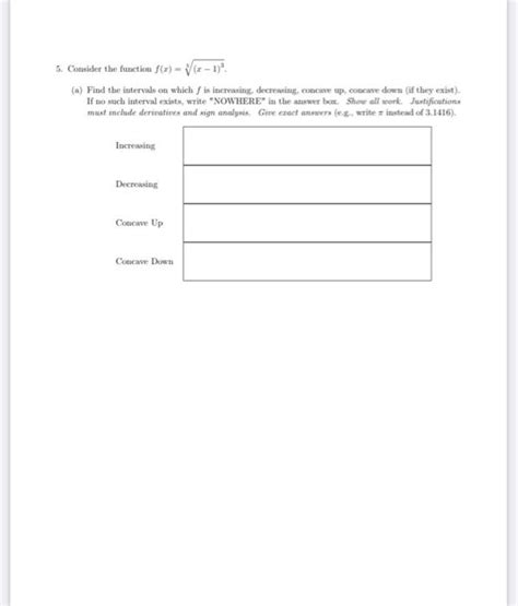 Solved 5 Consider The Function F X 3 X−1 3 A Find The
