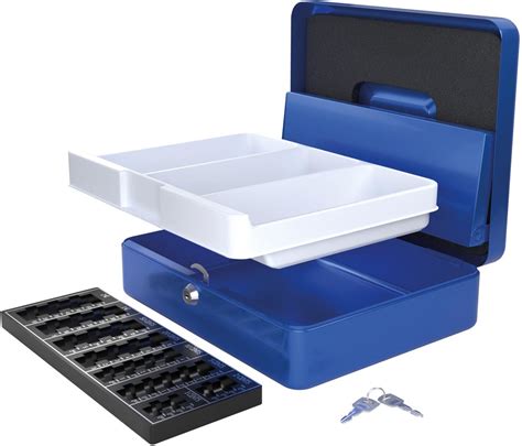 Acropaq Geldkoffer Met Muntsorteerder 30 X 24 X 9 Cm Blauw