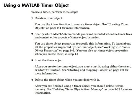 Using A Matlab Timer Object To Use A Timer Perform