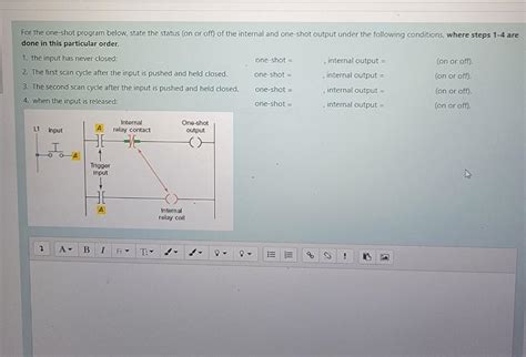 solved for the one shot program below state the status on