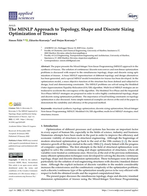 2022 sillih the minlp approach to topology shape and discrete sizing