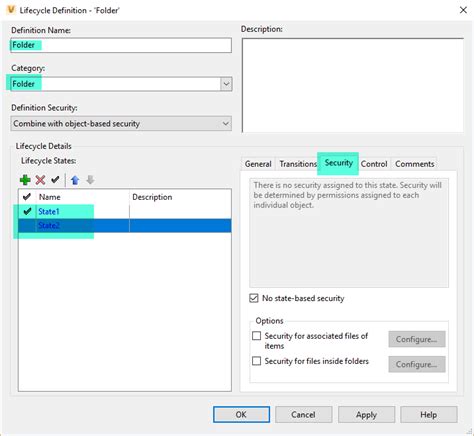 how to reset and apply custom security to file s inside a vault