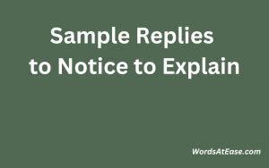 15 Sample Replies To Notice To Explain Words At Ease