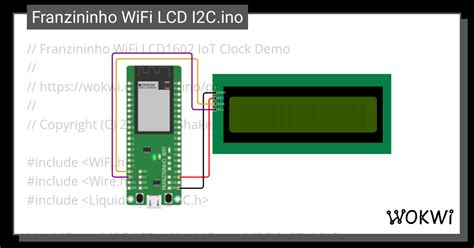 Franzininho WiFi LCD I2C Ino Wokwi ESP32 STM32 Arduino Simulator