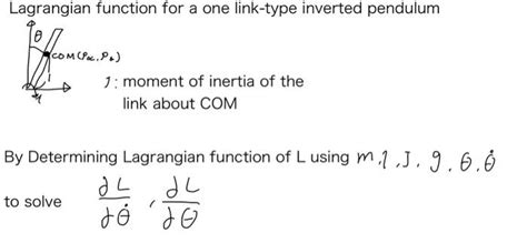 Solved Lagrangian Function For A One Link Type Inverted