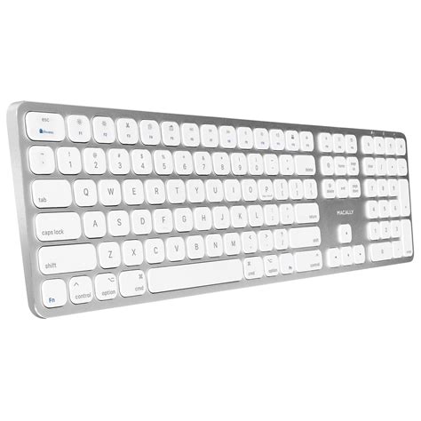 Macally Bluetooth Wireless Keyboard Slim Full Size Metal Frame And Extended Numeric Keypad