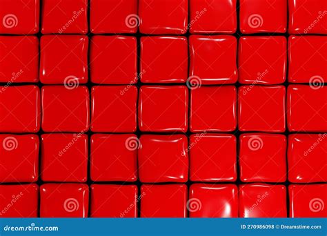 Abstract Background With Soft Red Cubes Jelly Red Cubes Background 3d Render Stock Illustration