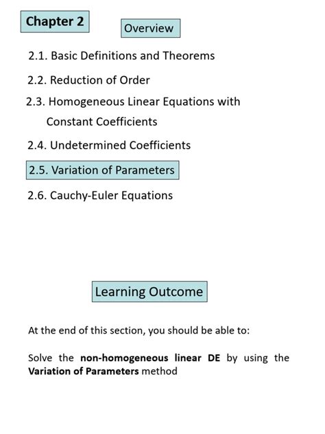 2 Chapter 05 Second Order Ode Variation Of Parameters Pdf Mathematical Concepts Algebra