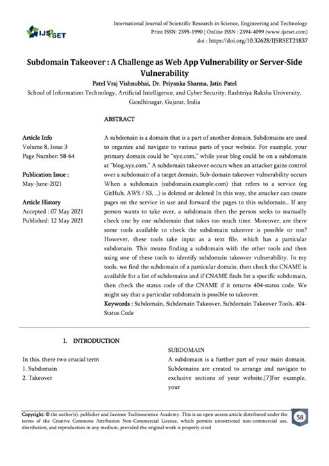 Pdf Subdomain Takeover A Challenge As Web App Vulnerability Or