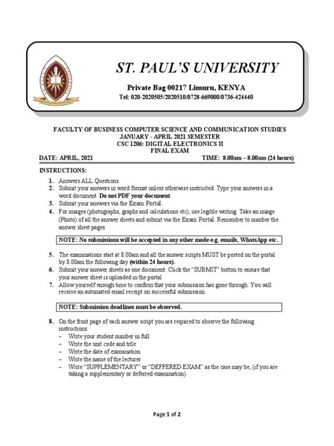 Csc 1206 Digital Electronics Ii Pdf Digital Electronics Computing