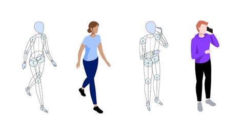 Isometric People Skeleton Example Isometric Design T Pose Isometric
