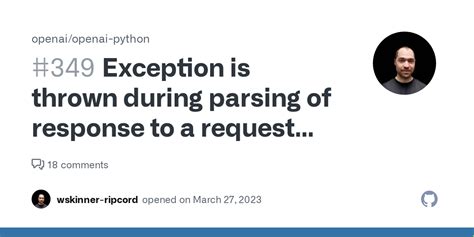 exception is thrown during parsing of response to a request which
