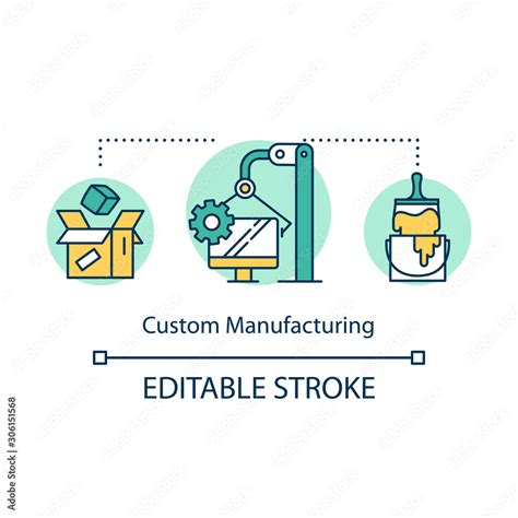 Custom Manufacturing Concept Icon Local Production Idea Thin Line Illustration Unique Product