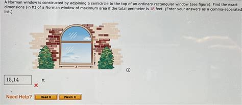 Solved A Norman Window Is Constructed By Adjoining A