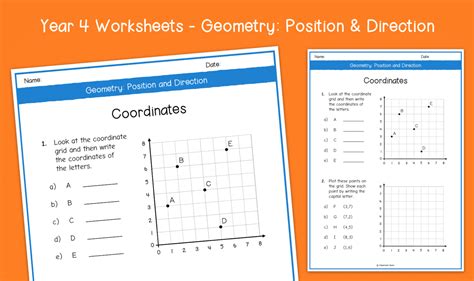 year 4 coordinates worksheets ks2 geometry position and direction