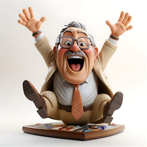 Premium Photo 3d Illustration Of An Old Man Sitting On A Piece Of
