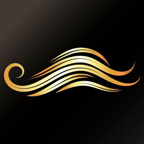 Premium Vector Golden Beautiful Curls Hair Abstract Design
