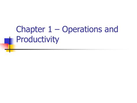 Chapter 1 Operations And Productivity
