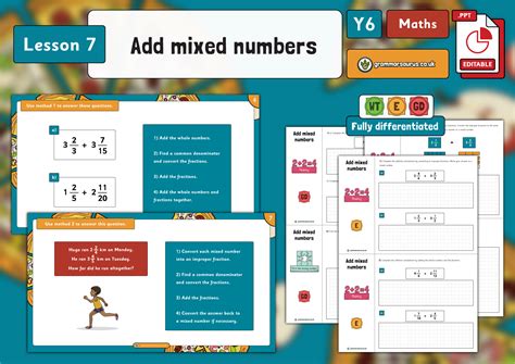 Year 6 Fractions A Add Mixed Numbers Lesson 7 Grammarsaurus