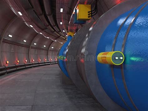 3d Illustration Of A Particle Accelerator And Hadron Collider Stock