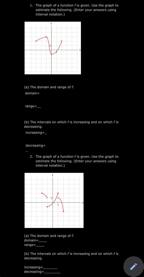 Solved 1 The Graph Of A Function F Is Given Use The Graph To Estimate Course Hero