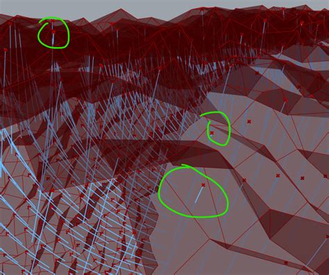 intersection projected points with mesh not actually on mesh